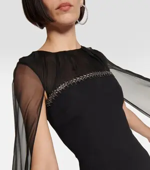 Safiyaa Gloria Silk And Crêpe Gown