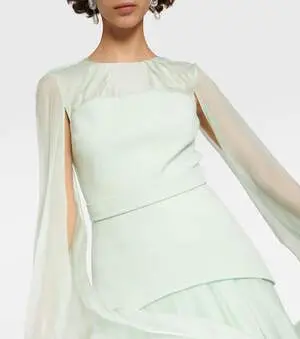 Safiyaa Gloria Silk And Crêpe Gown - Green