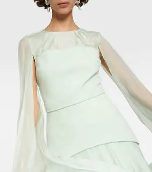 Safiyaa Gloria Silk And Crêpe Gown