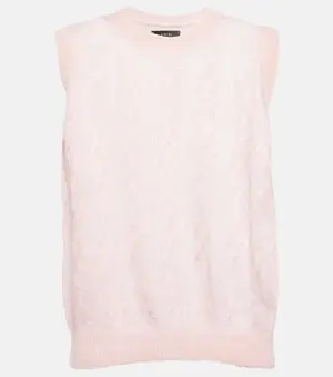 Amiri Openwork Alpaca And Mohair-blend Vest