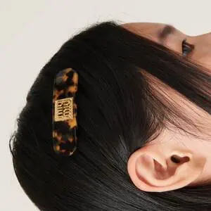 Miu Miu Plexiglas And Metal Hair Clip - Tortoiseshell/Gold  display picture 1
