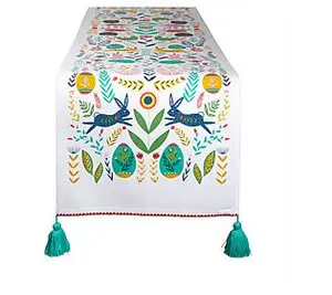 DESIGN IMPORTS 14 X 72 Easter Folk Garden Table Runner - One-color