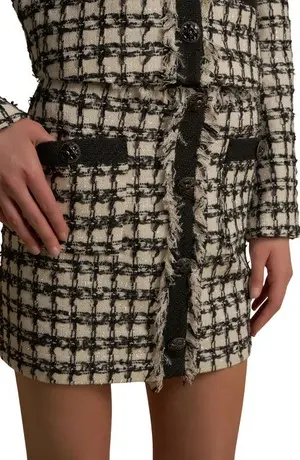 Endless Rose Fringe Tweed Mini Skirt