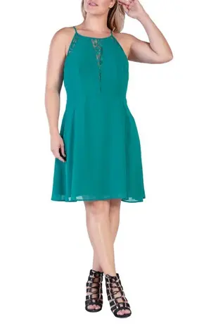 STANDARDS & PRACTICES Lace Keyhole Fit & Flare Dress