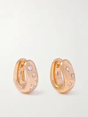 Pomellato Iconica 18-karat Rose Diamond Hoop Earrings - Gold