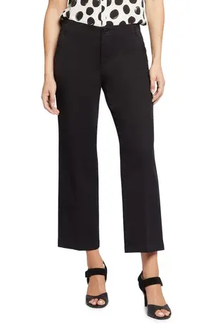 NYDJ Marilyn Ankle Straight Leg Twill Pants Black