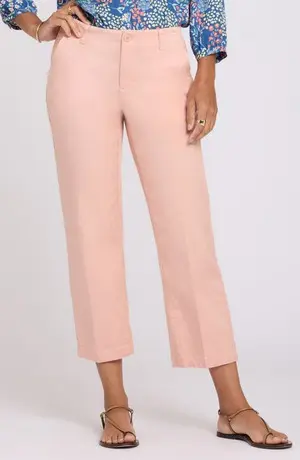 NYDJ Marilyn Ankle Straight Leg Twill Pants Desert Willow