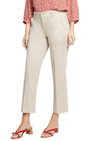 NYDJ Marilyn Ankle Straight Leg Twill Pants Feather