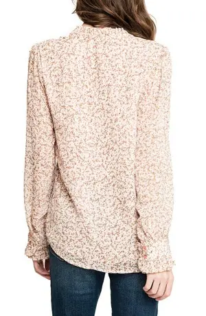 GIBSONLOOK Floral Long Sleeve Blouse - Pink Ditsy Floral
