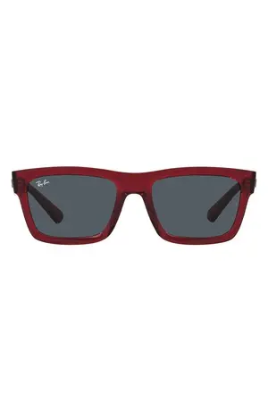 Ray-ban Ray-Ban Warren Rectangular Sunglasses Transparent Red
