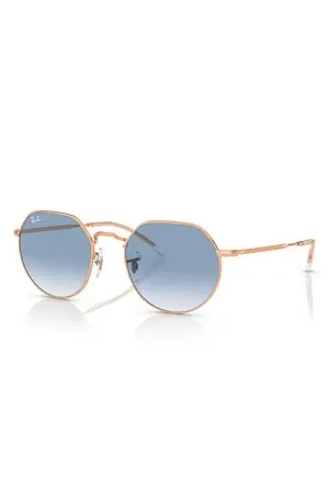 Ray-ban 55mm Irregular Sunglasses - Rose Gold
