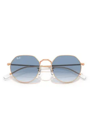 Ray-ban 55mm Irregular Sunglasses - Rose Gold