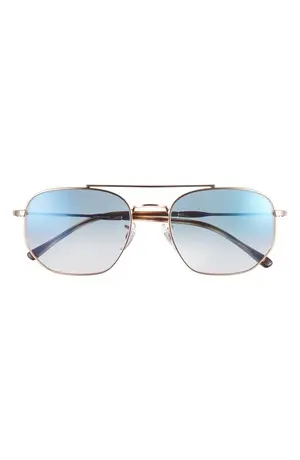 Ray-ban Ray-Ban 57mm Gradient Square Aviator Sunglasses Rose Gold