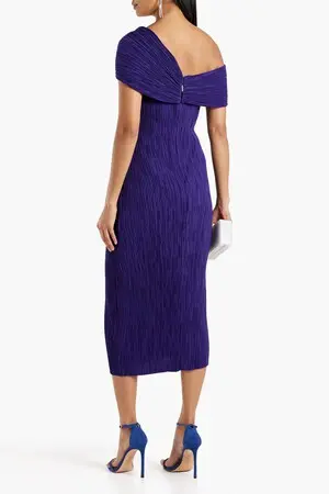 JASON WU Off-the-shoulder Plissé Crepe Midi Dress