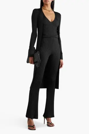 Galvan Rhea Ribbed Knit Camisole - Black