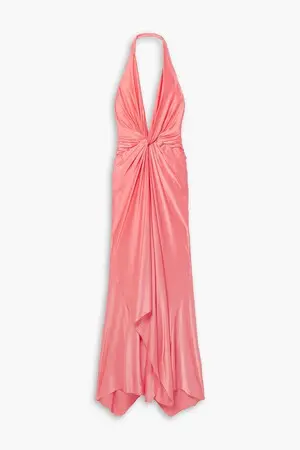 Alexandre Vauthier Twisted Stretch-satin Twill Halterneck Maxi Dress