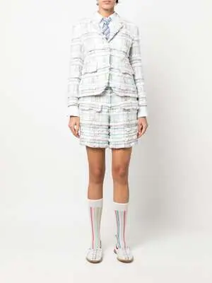Thom Browne Madras Checked Tweed Blazer