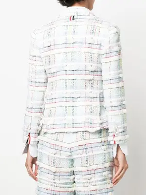 Thom Browne Madras Checked Tweed Blazer