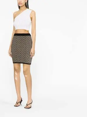 Balmain Asymmetric Buttoned Knit Top