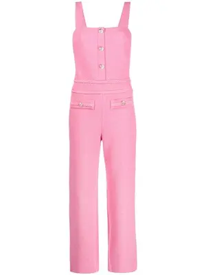 Maje Square-neck Tweed Jumpsuit