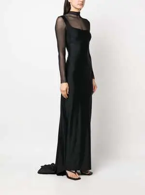 ATU BODY COUTURE Semi-sheer Gown - Black