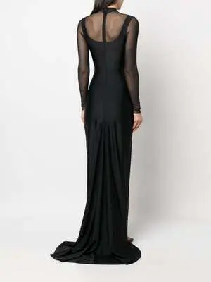 ATU BODY COUTURE Semi-sheer Gown - Black