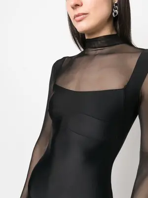 ATU BODY COUTURE Semi-sheer Gown - Black
