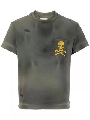 GALLERY DEPT. Skull And Crossbones-print Distressed T-shirt - Black