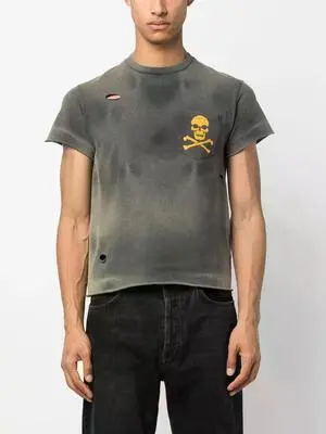 GALLERY DEPT. Skull And Crossbones-print Distressed T-shirt - Black