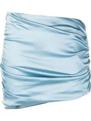 Alessandra Rich Asymmetric Ruched Mini Skirt