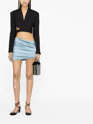 Alessandra Rich Asymmetric Ruched Mini Skirt