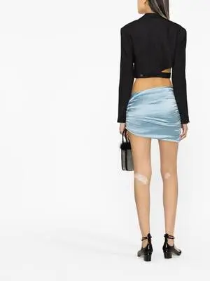 Alessandra Rich Asymmetric Ruched Mini Skirt