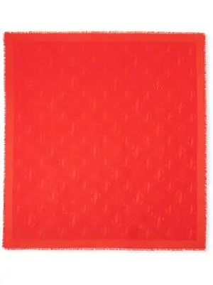 JIMMY CHOO Emani Monogram Scarf - Orange
