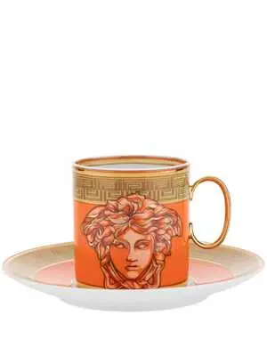 Versace Medusa Amplified Espresso Cup And Saucer - Orange