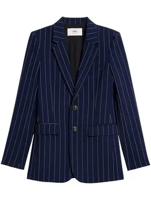 Ami Striped Single-breasted Blazer