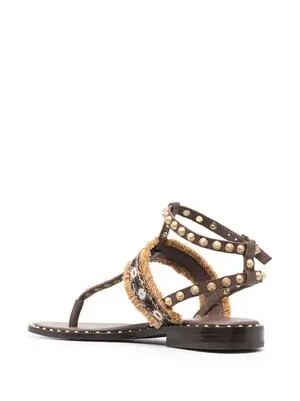 Ash Bead-embellished Leather Sandals