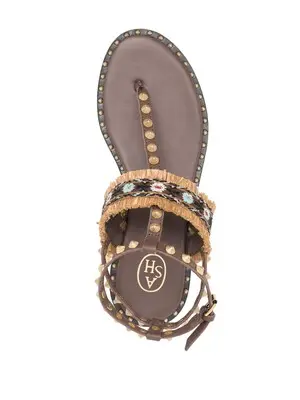 Ash Bead-embellished Leather Sandals