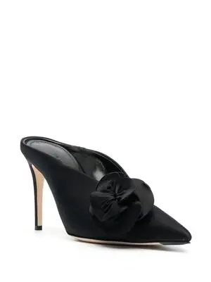 Victoria Beckham Floral-appliqué Satin Mules