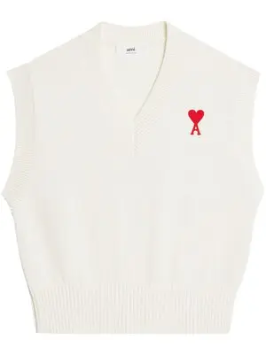 Ami De Coeur V-neck Vest - White