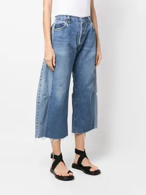 B Sides Cropped Wide-leg Jeans