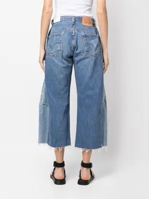 B Sides Cropped Wide-leg Jeans