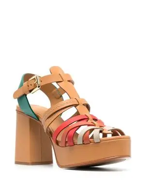 See By Chloé Peep-toe 100mm Leather Sandals