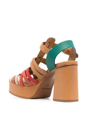 See By Chloé Peep-toe 100mm Leather Sandals