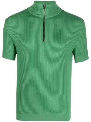 WINNIE N.Y.C Ribbed-knit Short-sleeve Jumper