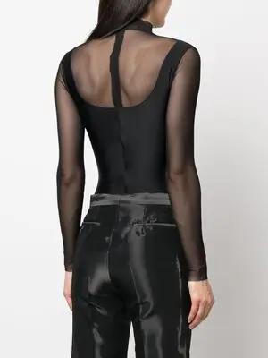 ATU BODY COUTURE Semi-sheer Bodysuit - Black