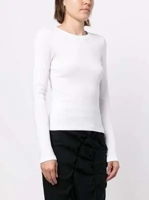 FLORE FLORE Long-sleeve Cotton T-shirt - White