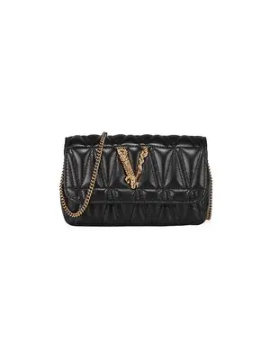 Versace Women's Virtus Quilted Leather Shoulder Bag - Black Multi - Black Multi - Black Multi