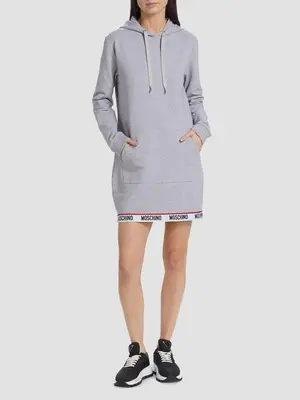 Moschino Hooded Logo-tape Minidress