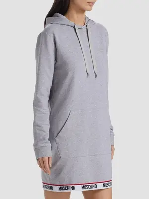Moschino Hooded Logo-tape Minidress