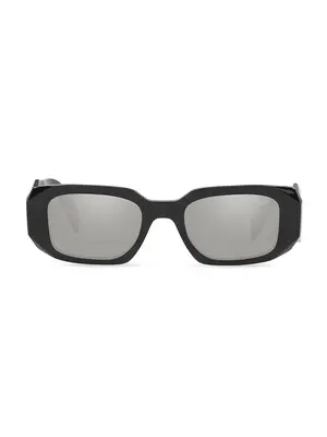 Prada 49mm Square Sunglasses - Grey Mirror